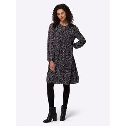 Heine Druck-Kleid in schwarz-violett-bedruckt | Gr.: 42