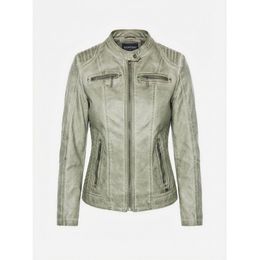 KOROSHI Damen-bikerjacke aus kunstleder in khaki | Gr.: L