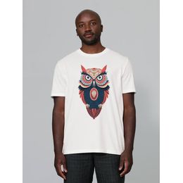 wat? Apparel T-Shirt Colorful Owl in Off White | Gr.: 48