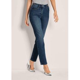 Madeleine Mode MADELEINE Lange Slim Fit Stretch-Jeans in darkblue | Gr.: 48