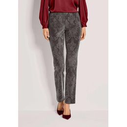 Madeleine Mode MADELEINE Komfortable Damenhose mit Allover-Print in bleigrau | Gr.: 36