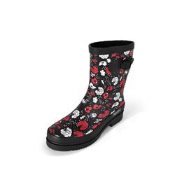 Regenliebe Gummistiefel Blossom Night Halbschaft in schwarz / wei&szlig; / rot | Gr.: 42