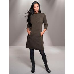 Heine Jerseykleid in dunkeltaupe-schwarz-gemustert | Gr.: 36