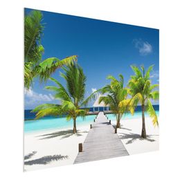 Bilderwelten Forex - Deko Bild - Wall Art Print - Wandbild Druck Catwalk to Paradise - Hartschaumplatte Quer 3:4