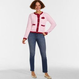LANDS' END Lands' End Lulu Guinness Strickblazer, Damen,  Pink, Polyester/Nylon/Polyester-Mischung, by Lands' End