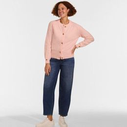 LANDS' END Wool Touch Cardigan mit Rundausschnitt, Damen,  Pink, Wolle/Polyester/Nylon, by Lands' End