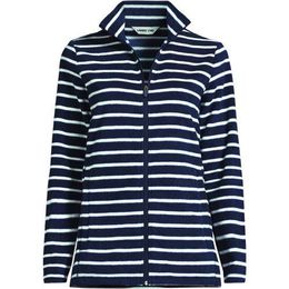 LANDS' END Anyweather&trade; Fleece-Jacke Gemustert, Damen,  Blau, Polyester, by Lands' End