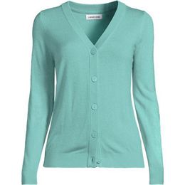LANDS' END CashTouch Cardigan mit V-Ausschnitt, Damen,  Gr&uuml;n, Polyacryl, by Lands' End