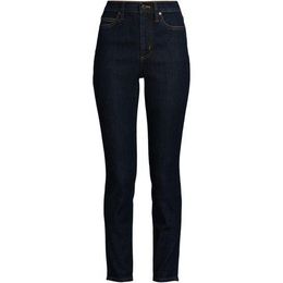 LANDS' END Slim Fit &Ouml;ko Jeans High Waist, Damen,  Blau, Elasthan/Baumwoll-Mischung/Polyester-Mischung, by Lands' End