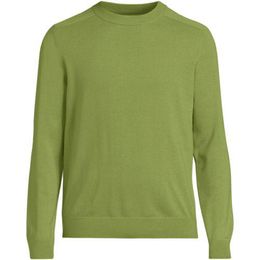 LANDS' END Merino-Rundhalspullover, Herren,  Gr&uuml;n, Wolle, by Lands' End