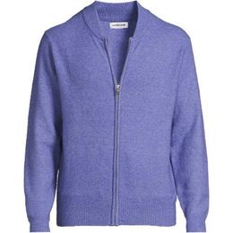LANDS' END Wool Touch Cardigan mit Rei&szlig;verschluss, Herren,  Lila, by Lands' End