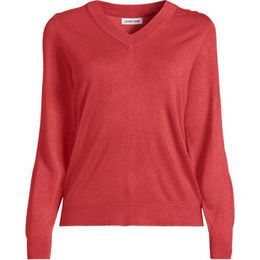 LANDS' END CashTouch Pullover mit V-Ausschnitt, Damen,  Orange, Polyacryl, by Lands' End