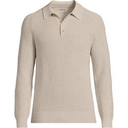 LANDS' END Polopullover Drifter, Herren,  Wei&szlig;, Baumwolle, by Lands' End
