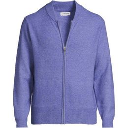 LANDS' END Wool Touch Cardigan mit Rei&szlig;verschluss, Herren,  Lila, by Lands' End