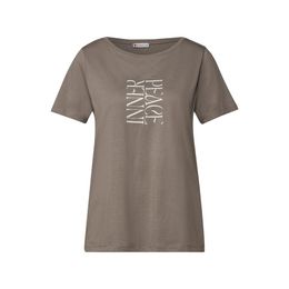 Street One T-Shirt Damen Gr&ouml;&szlig;e XS hellbeige / dunkelbeige / silbergrau