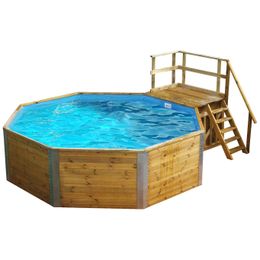 Achteckpool Weka "MALI 3", braun, B:500cm H:116cm L:500cm, Schwimmbecken