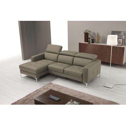 Ecksofa Egoitaliano "Matt, erstklassiger Sitzkomfort, aufwendige Detailverarbeitung, L-Form", grau (taupe), B:247cm H:100cm, Leder &raquo;BULL&laquo; (echtes Rindsleder). Geschliffenes, pigmentiertes und behandeltes Rindsleder mit einer Dicke von 1, 3-1, 5 mm. Dieses Leder zeigt eine ziemlich weiche Hand mit einem halb undurchsichtigen Aussehen. Es handelt sich um ein gesch&uuml;tztes Leder. Eine leichte Deckschic
