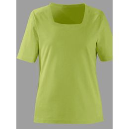 Kurzarmshirt Casual Looks "Shirt", Damen, Gr. 36, gr&uuml;n (pistazie), 100% Baumwolle, unifarben, eckiger Ausschnitt, Shirts