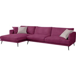 Ecksofa Egoitaliano "Sophia, Designsofa mit extrakomfortablem Sitzkomfort, Breite 274cm", pink (fuchsia), B:274cm H:77cm T:154cm, Sofas, Ecksofa, mit Daunenfederung, L-Form