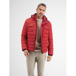 Winterjacke Lerros "Lerros Steppjacke mit abnehmbarer Kapuze", Herren, Gr. XXL, rot (ruby rot), 100% Polyester, Jacken Winterjacke