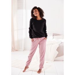 Loungehose Vivance, Damen, Gr. 40/42, N-Gr, rosa, Sweatware, Obermaterial: 60% Baumwolle, 40% Polyester, unifarben, bequem lang, Hosen Loungehose, bequeme Loungehose mit seitlichen Taschen