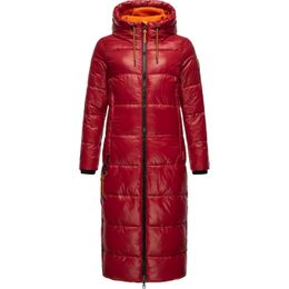 Steppmantel Navahoo "Schmuseengel", Damen, Gr. M (38), rot (dunkelrot), Oberstoff: 100% Nylon; Futter: 100% Polyester; Wattierung: 100% Polyester; &Auml;rmelfutter: 100% Polyester, gerade wadenlang, &Auml;rmel ohne &Auml;rmelschlitz Rippstrickb&uuml;ndchen mit Windstopper, M&auml;ntel Steppmantel, warm gef&uuml;tterte Winter Steppjacke mit Kontrastdetails