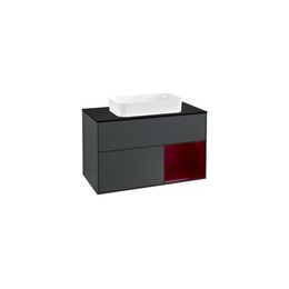 Villeroy & Boch V&B Waschtischunterschrank Abdeckplatte bla m Finion 100x60,3cm, Reg re Peo, md bl. m Lacquer ; Villeroy & Boch (F252HBHG)