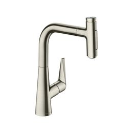 Hansgrohe Sp&uuml;ltisch-Einhebelmischer 220 Talis Select M51 m Ausziehbr., 2jet, sBox, Edelstahl-Optik (73868800)