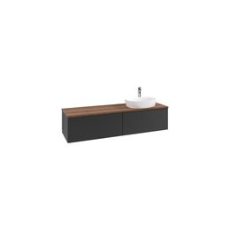 Villeroy & Boch V&B Waschtischunterschrank mit Frontstruktur Antao 160x50cm, HL, WBP w. wal, bla m Lac ; Villeroy & Boch (K38152PD)