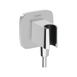 Hansgrohe Wandanschluss Fixfit Q softsquare, mit Brausehalter, chrom (26887000)