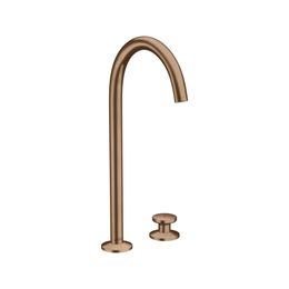 Hansgrohe 2-Loch-Waschtischarmatur Sel. 260 Axor One A 165mm, m Pus-Op-Abl, brush. r gol (48060310)