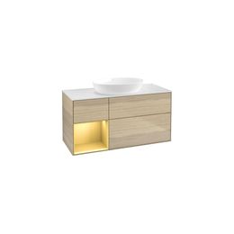 Villeroy & Boch V&B Waschtischunterschrank Finion 120cm, Pl wh. m, Reg gol m Lac, Oa ven ; Villeroy & Boch (FA61HFPC)