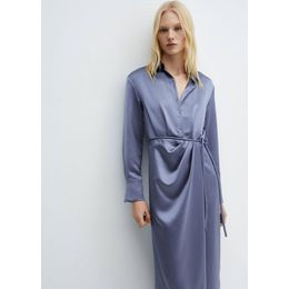 Mango Kleid Damen Gr&ouml;&szlig;e 40 taubenblau Winterkleid