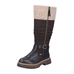 Rieker Stiefel Damen Gr&ouml;&szlig;e 36 beige / dunkelbraun / schwarz Winterschuhe