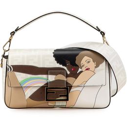 Fendi Hobo Bags - Zucca Graphic Print Coated Canvas Bikini Girls Bag - Gr. unisize - in Wei&szlig; - f&uuml;r Damen