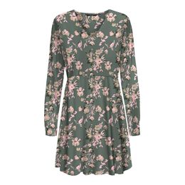 V&eacute;ro Moda Vero Moda Kleid 'ANNA' Damen Gr&ouml;&szlig;e 42 hellgr&uuml;n / dunkelgr&uuml;n / rosa Winterkleid