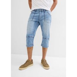 bonprix Regular Fit 3/4-Stretch-Jeans Straight, blau, mit Baumwolle