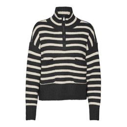 V&eacute;ro Moda Vero Moda Pullover 'CARRY' Damen Gr&ouml;&szlig;e M beige / schwarz