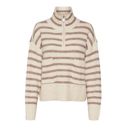 V&eacute;ro Moda Vero Moda Pullover 'CARRY' Damen Gr&ouml;&szlig;e S braun / wollwei&szlig;