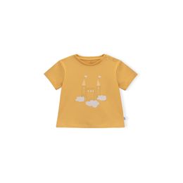 KNOT T-Shirt 'Castle in the Clouds' Jungen Gr&ouml;&szlig;e 68 curry / hellgrau / schwarz