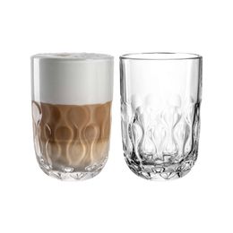 Leonardo Latte-Macchiato-Glas "Latte Macchiato Gl&auml;ser (2) Gocce 390 ml 2er Set transparent", 2 tlg., bunt, Trinkgef&auml;&szlig;e