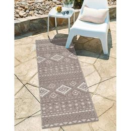 Teppich Carpet City, B:80cm H:5mm L:250cm, braun, Polypropylen, Wohnzimmer, Teppiche, "In-& Outdoorteppich Santorini 435, 3D-Effekt, Boho-Look",