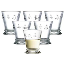 Glas "Wassergl&auml;ser Biene Abeille 260 ml 6er Set transparent", 6 tlg., bunt, LA ROCH&Egrave;RE FRANCE, Trinkgef&auml;&szlig;e