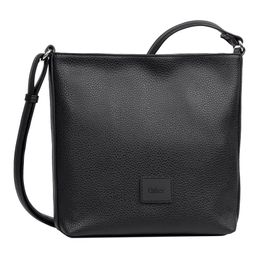 Gabor Damen Umh&auml;ngetasche "Elfie", schwarz, Lederimitat, clean, gepflegt, unifarben, Taschen, Damen Schultertasche, Handtasche mit Logo-Aufn&auml;her