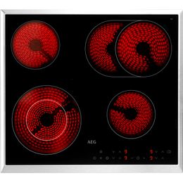 AEG Elektro-Kochfeld, B:57,6cm H:3,8cm T:51,6cm, schwarz, Kochfelder, Strahlenbeheizt 60cm, 14 Stufen, Timer, Zweikreis- und Br&auml;terzone