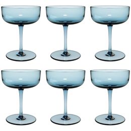 Sektglas "Sektschalen / Dessertschalen Like Glass 100 ml 6er Set", 6 tlg., blau, LIKE. BY VILLEROY & BOCH, Trinkgef&auml;&szlig;e