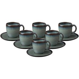 Tasse "Kaffeetassen mit Untertassen Lave 190 ml 6er Set", grau, LIKE. BY VILLEROY & BOCH, Trinkgef&auml;&szlig;e