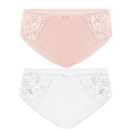 SuSa Damen Slip "2er Pack Damen Slip Latina", Gr. 40, bunt, Obermaterial: 78% Polyamid PA. 16% Elasthan EL. 6% Baumwolle CO., Unterhosen