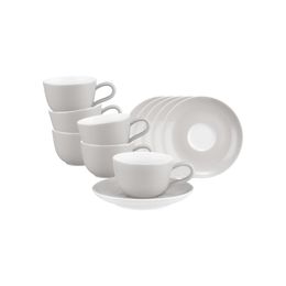 Seltmann Weiden Tasse "Espressotasse mit Untertasse Liberty Pure Colors 90 ml 6er Set", 12 tlg., grau, Trinkgef&auml;&szlig;e