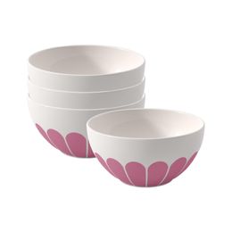 Villeroy & Boch VILLEROY & BOCH Schale "M&uuml;slischalen Fleur Couleur &oslash; 14,1 cm 4er Set", B/H/L: 14,1cm, pink, Sch&uuml;sseln